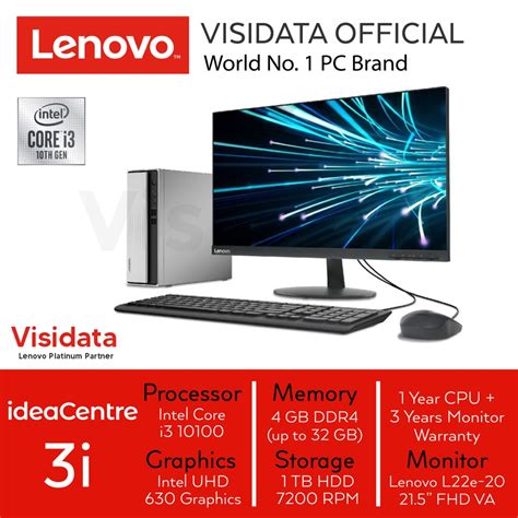 Jual Lenovo PC IdeaCentre 3 07IMB05 I3 10100 4GB 1TB HDD Win10 Pro 7EID Shopee Indonesia