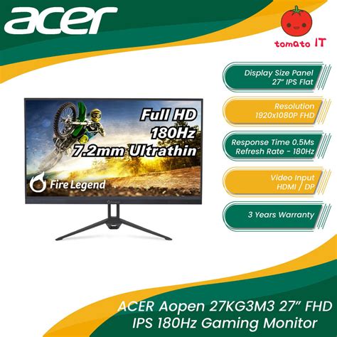 Acer Aopen Kg M Fhd Ips Hz Gaming Monitor Shopee Malaysia