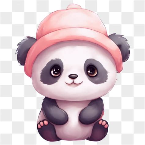 Descarga Oso Panda Kawaii Con Sombrero Rosa Kawaii En Línea Creative