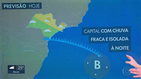 Vídeo Previsão De Frente Fria Com Chuva Fraca Na Noite Desta Terça