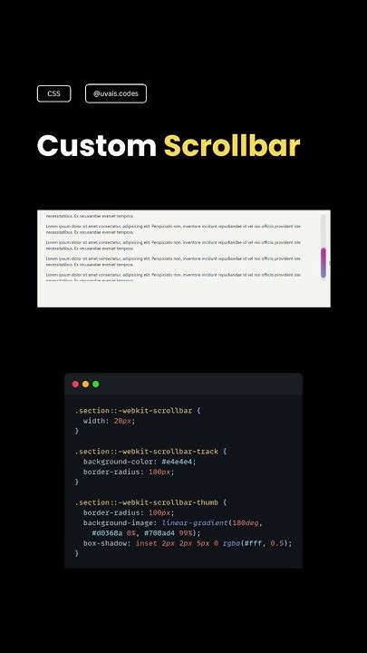 Custom Scroll Bar Using Html And Css Css Coading Youtube