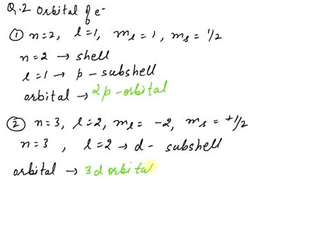 SOLVED For Each Of The Following Identify The Problem If Any With The Quantum Numbers N 1
