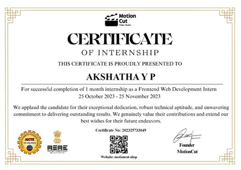 Akshatha Y P On Linkedin Internship