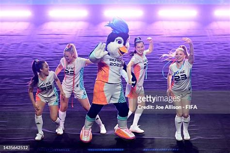 Womens World Cup 2023 Mascot Penguin Tazuni Performs During The
