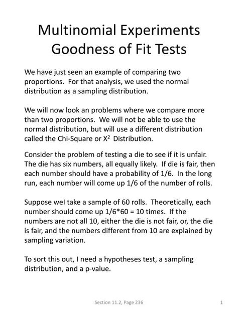 Ppt Multinomial Experiments Goodness Of Fit Tests Powerpoint