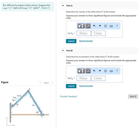 Solved Bar AB Has The Angular Motions Shown Suppose That Chegg