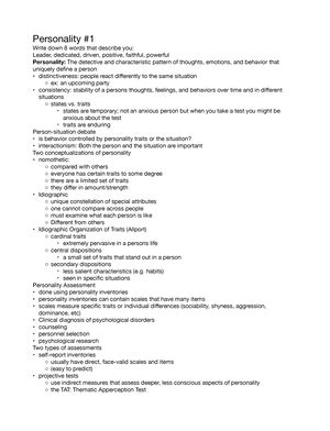 Psych 1101 Exam 1 STUDY GUIDE 1 HISTORY AND RESEARCH WEEK 1 Lecture