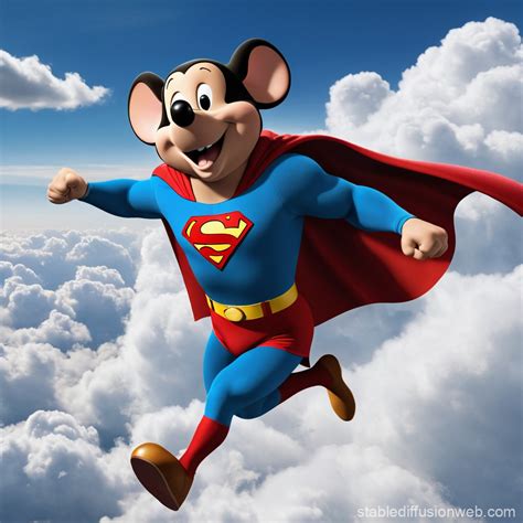 Mighty Mouse Pose Like Superman Super Mouse With His Typical Clothes