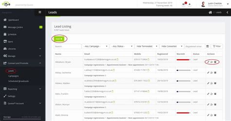 Viewing And Creating Leads Quoox Knowledge Base