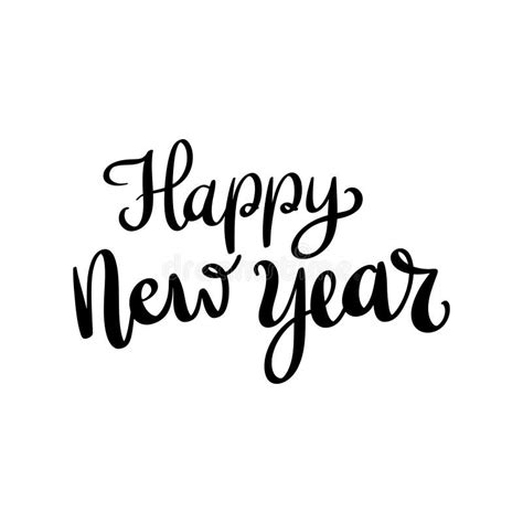 Happy New Year Lettering Phrase For Postcard Banner Flyer Stock