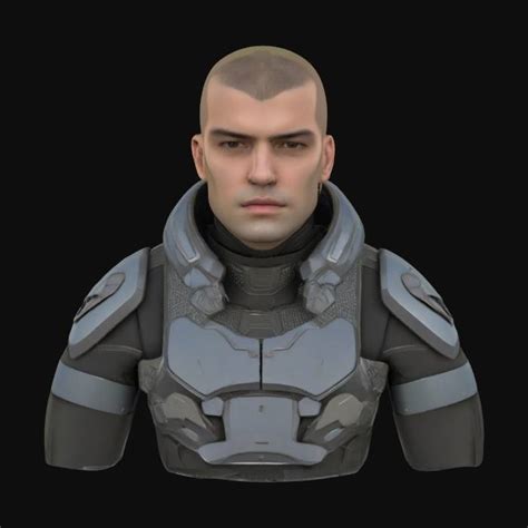 Commander Shepard From Mass Effect Futuristic Human Space Commander