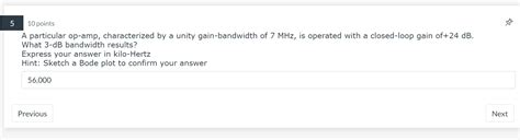 Solved A Particular Op Characterized By A Unity Chegg