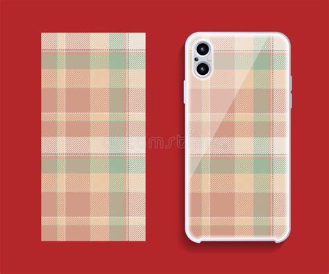 Smartphone Cover Design Vector Mockup Template Geometric Pattern For