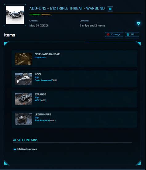 Wts Expanse 400i Legionnaire Lti Pack At 70 Melt Rstarcitizentrades