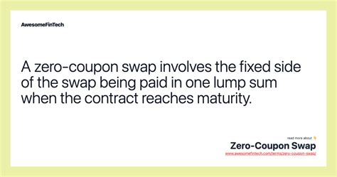 Zero Coupon Swap Awesomefintech Blog
