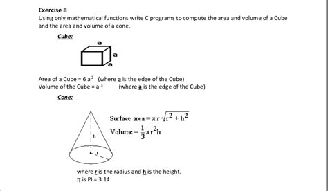Solved Exercise Using Only Mathematical Functions Write C Chegg