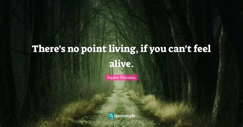 Theres No Point Living If You Cant Feel Alive Quote By Sophie
