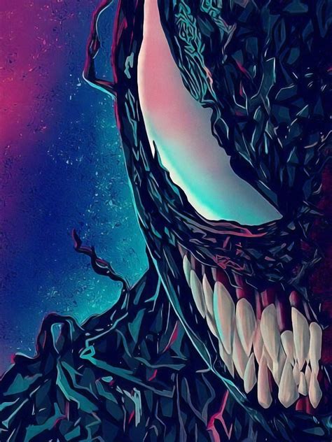 Venom Spider Man Antiheroes Artwork Teeth Portrait Display 1080p