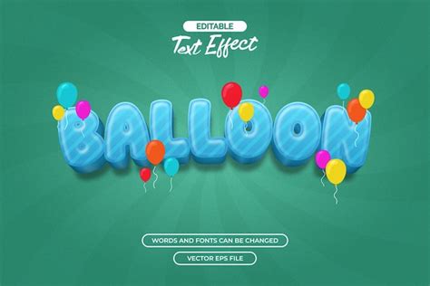 Premium Vector Balloon Editable Vector Text Effect