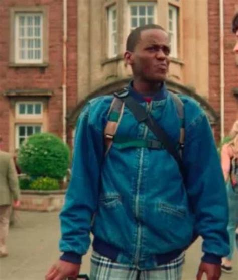 Eric Effiong Sex Education Ncuti Gatwa Blue Denim Bomber Jacket