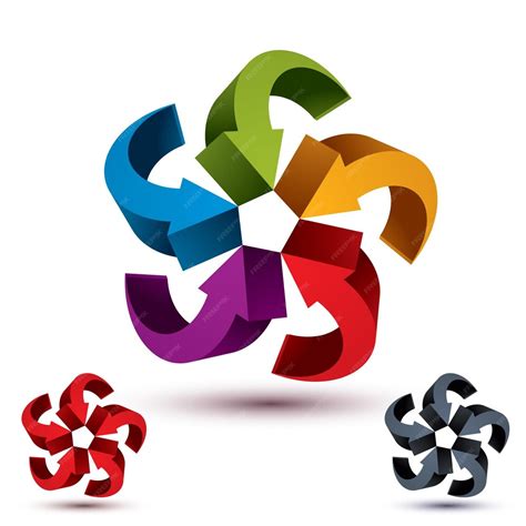 Premium Vector Arrows Abstract Loop Symbol Vector Conceptual Pictogram Template Vector 3d