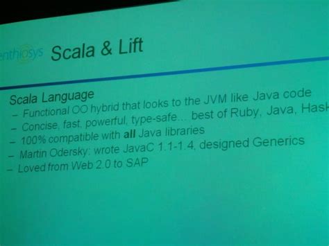 Lift Web Framework And Scala Programming Language Talk Ppt