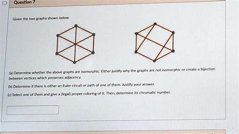 SOLVED Question Given The Two Graphs Shown Below Are Not Isomorphic Or Create A Bijection A
