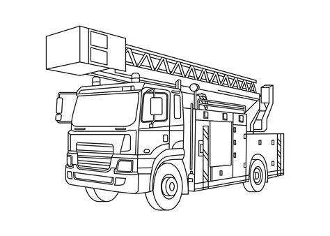 Firetruck Outline Template Design Use And Customize For Fire Safety