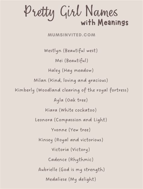 750 Pretty Girl Names With Meanings And Nicknames Mums Invited