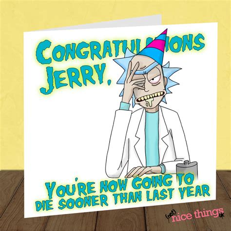 Personalised Rick And Morty Birthday Card Rude Funny Birthday Card