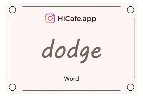 English Word Dodge Meaning And Definition Hicafe