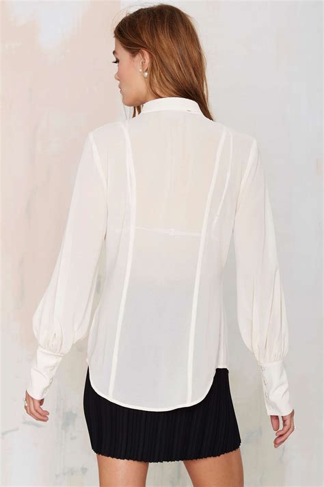 Nasty Gal Mademoiselle Pussy Bow Blouse Womens Blouses And Shirts
