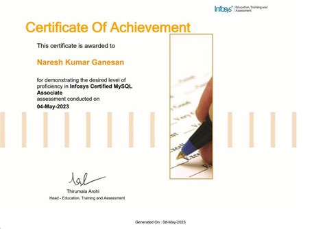 Naresh Kumar On Linkedin Mysql Sqldeveloper Lex Infosys