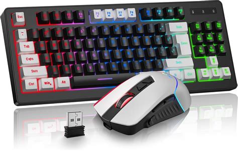 Bluefinger Wireless Gaming Keyboard And Mouse Combo Rgb Rainbow Backlit