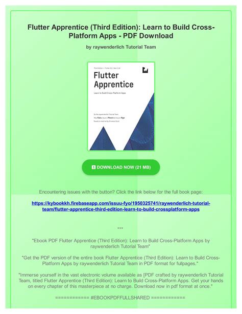 Ebook Pdf Flutter Apprentice Third Edition Learn To Build Cross Platform Apps By