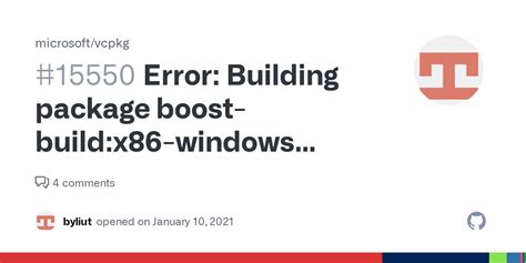 Error Building Package Boost Buildx86 Windows Failed With Build