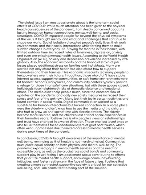 Global Issue Pdf Mental Health Anxiety