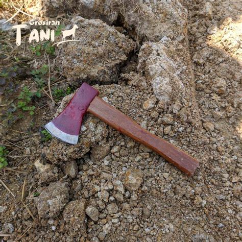Kapak Baja Asli Super Tajam Kapak Besi Baja Gagang Kayu Kampak