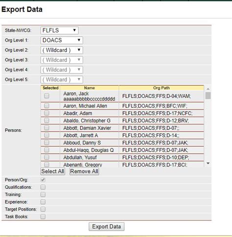 Export Data