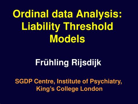 Ppt Ordinal Data Analysis Liability Threshold Models Powerpoint Presentation Id3433187