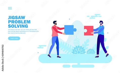 Team Solving Problem With Jigsaw Stock Vector Adobe Stock