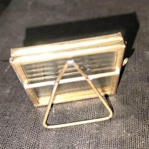 Golden Double Side Brass Glass Picture Frames For T Size 4x3 Inch