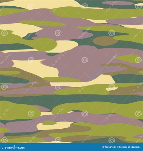 Seamless Colorful Happy Camoflauge Inspired Surface Pattern Design For Print Stock Illustration