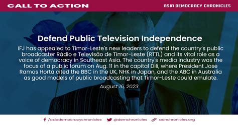 Timor Leste Calls For Commitment To Public Television Independence