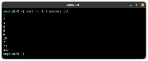 Sort By Column In Bash