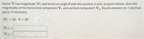 Vector V Has Magnitude ∣v∣ And Forms An Angle θ With