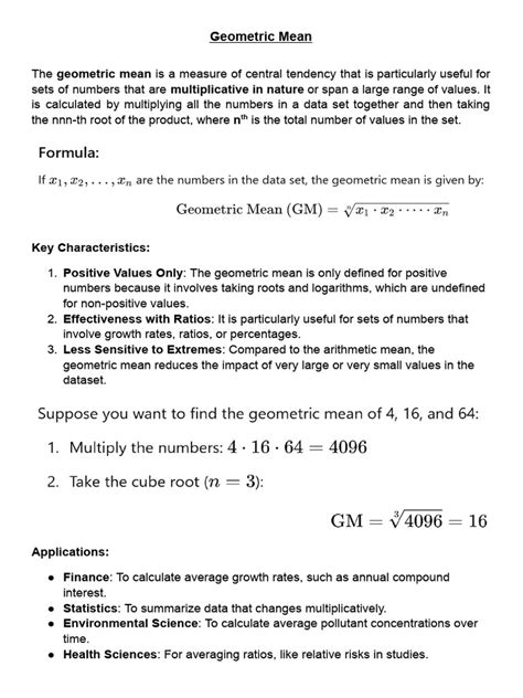 Geometric Mean Pdf
