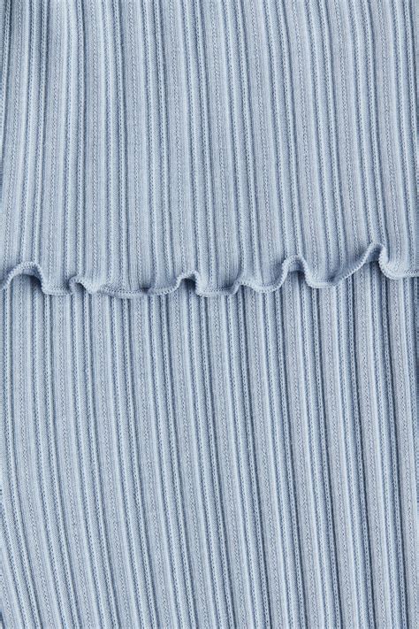 Calças Em Jersey Com Boca De Sino Azul Pó CrianÇa Handm Pt