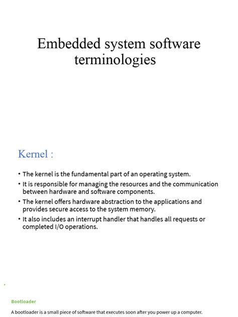 Embedded System Software Terminologies Pdf Kernel Operating System