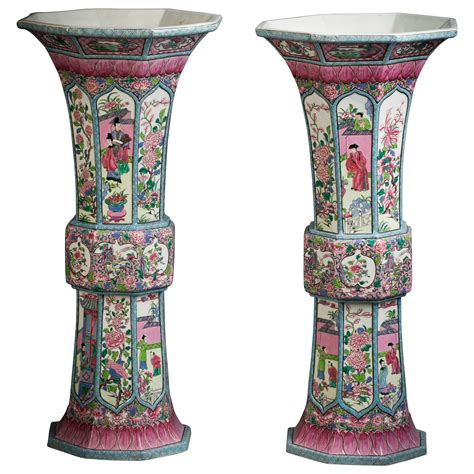 Pair Of Famille Rose Vases French Circa For Sale At StDibs